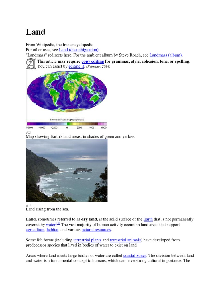 Land (Disambiguation) Landmass (Album) Editing It: For Grammar, Style ...