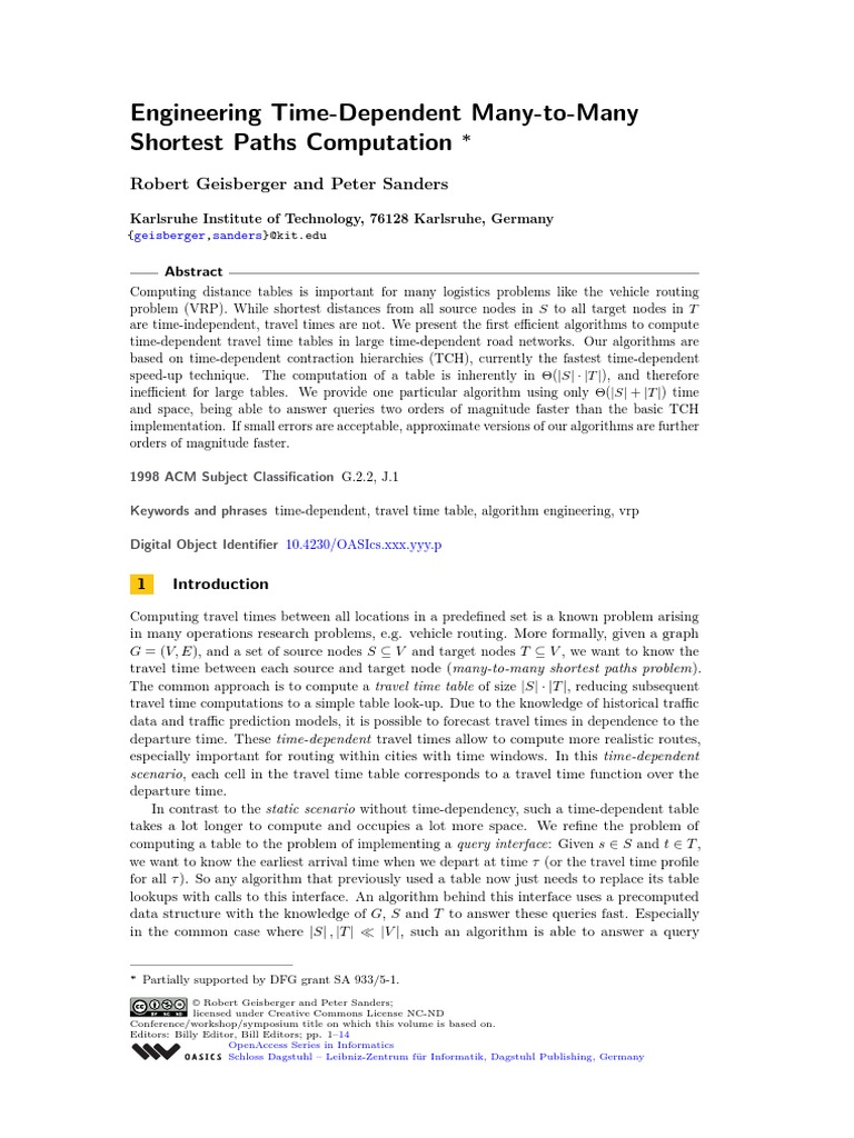 Time Dependent Many To Many | PDF | Operations Research | Computer Science