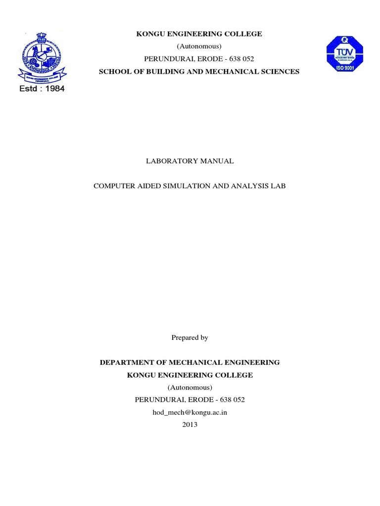 (Autonomous) Perundurai, Erode - 638 052: Kongu Engineering College | PDF