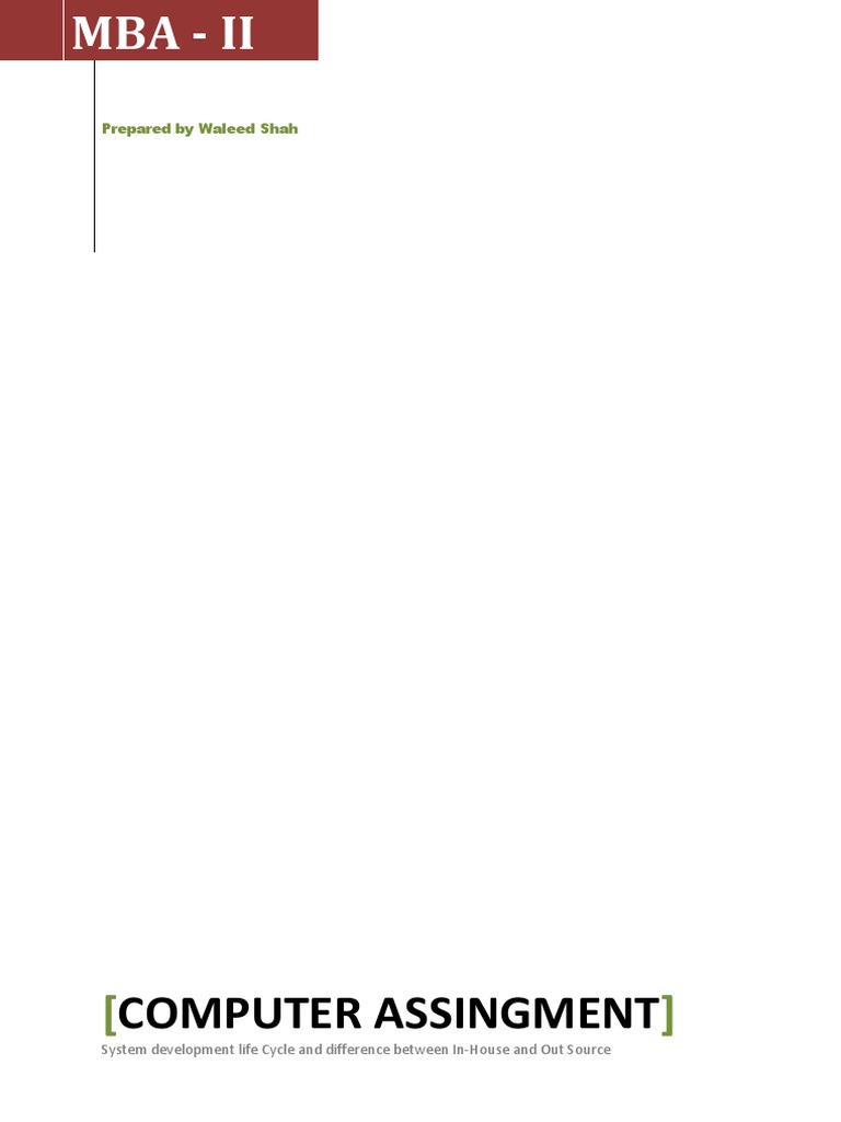 Computer Assingment: Prepared by Waleed Shah | Download Free PDF | Feasibility Study | Outsourcing