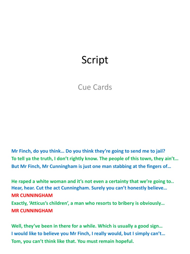 Script: Cue Cards | PDF