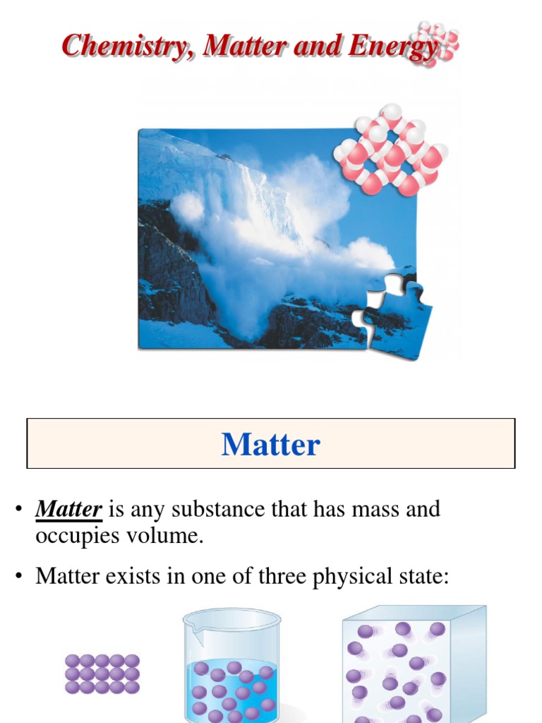 Chemistry, Matter and Energy | PDF | Chemical Elements | Phase (Matter)