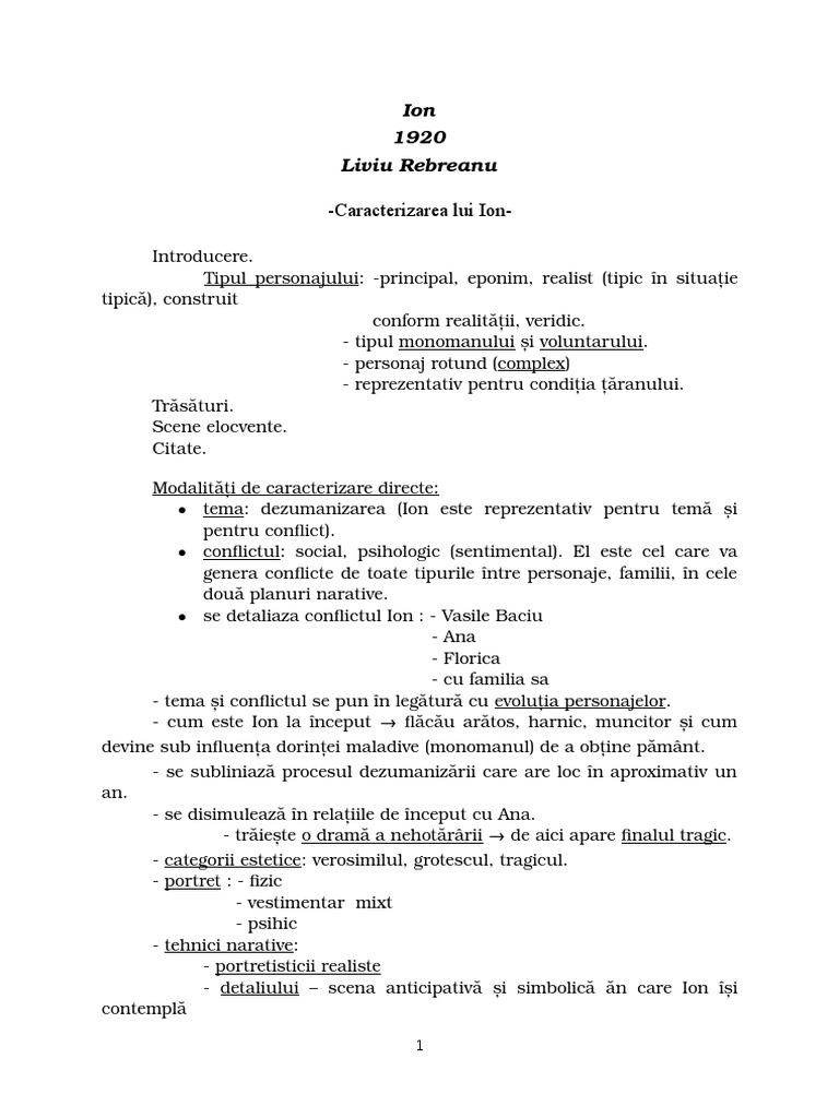 Ion Caracterizare | PDF