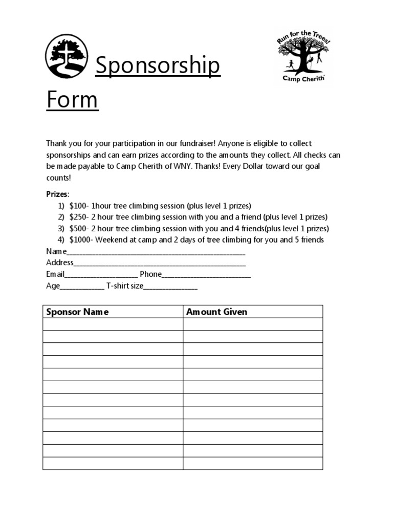 Fundraiser Sponsorship Prizes | PDF | Sports & Recreation