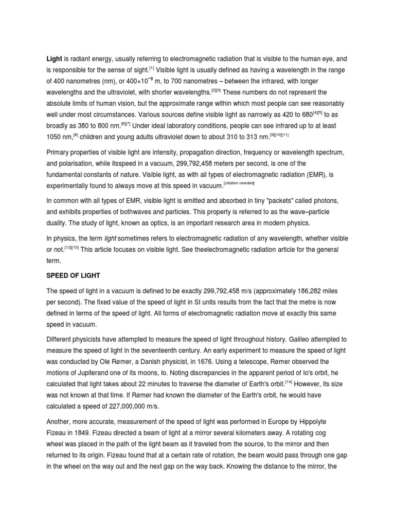 Light Is Radiant Energy, Usually Referring To Electromagnetic Radiation ...