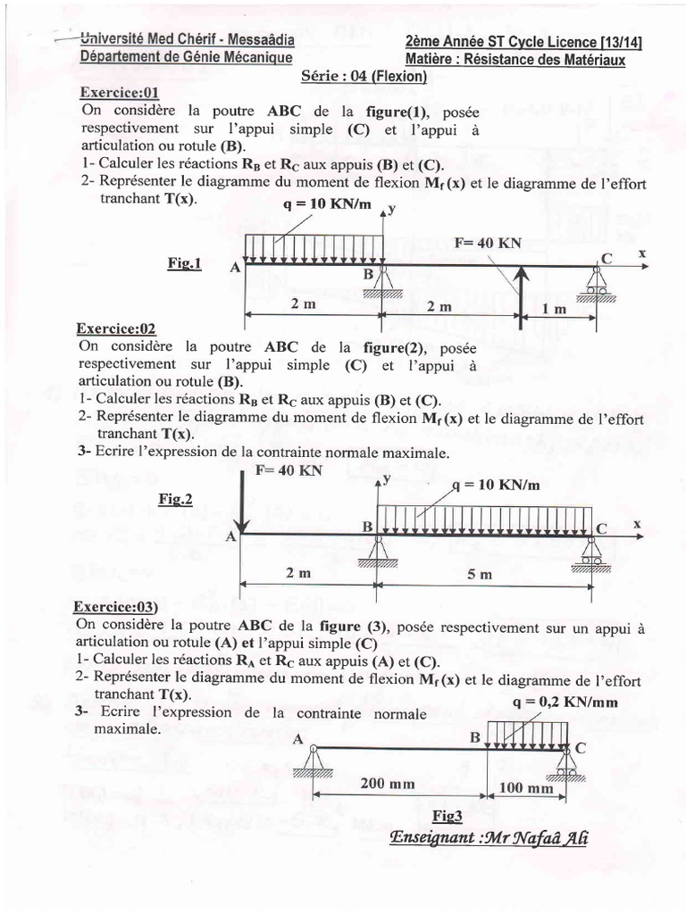 Série04 Flexion-RDM Corrigé - Type | PDF | Méthodes et références ...