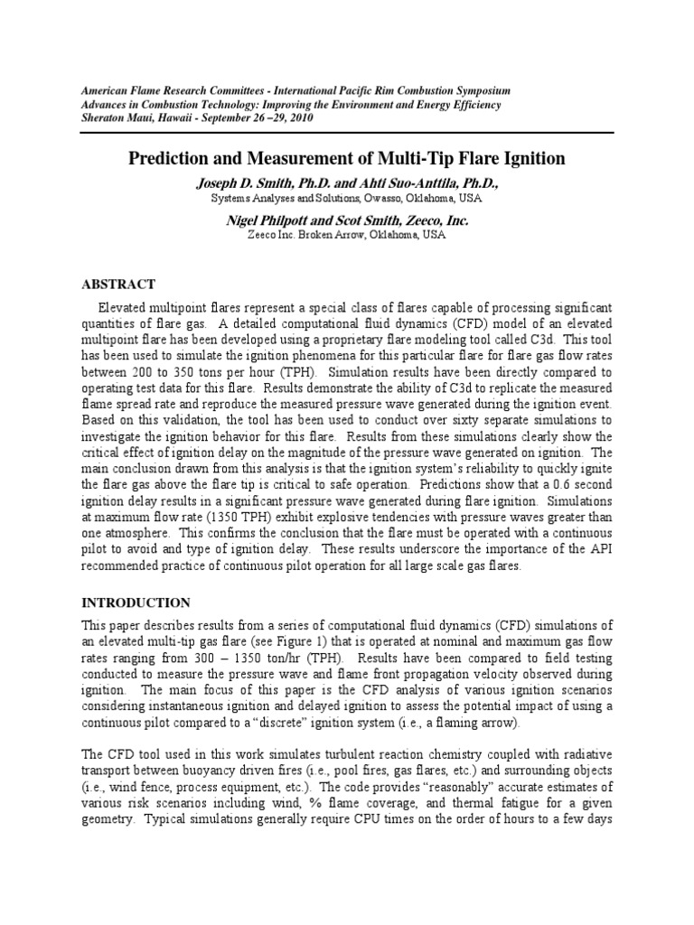 2010AFRC Elevated Flare Ignition Paper | PDF | Combustion | Turbulence