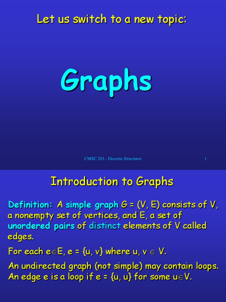 Let Us Switch To A New Topic:: Graphs | Download Free PDF | Vertex ...