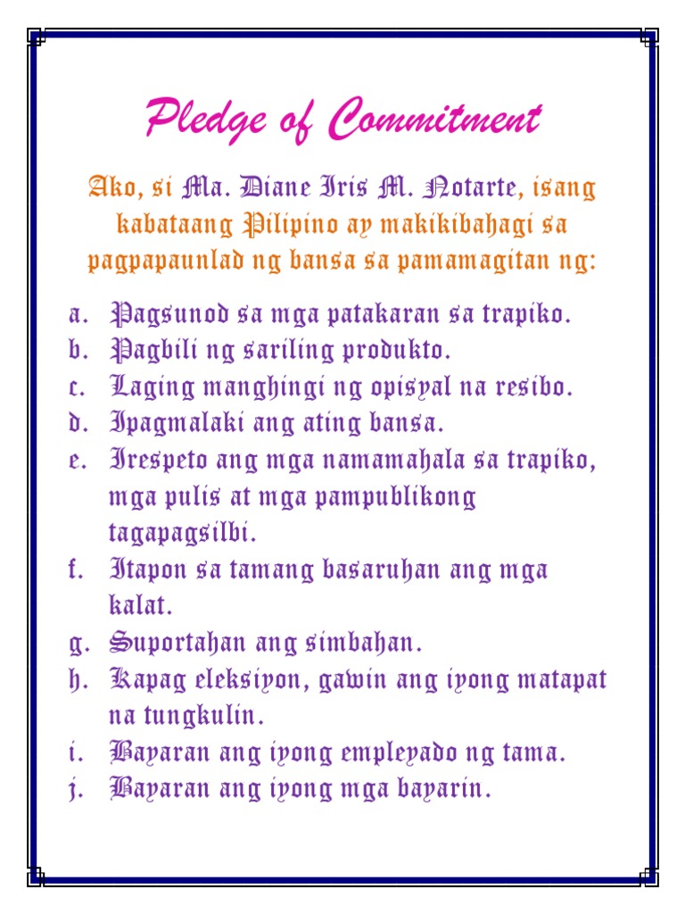 Pledge of Commitment | PDF