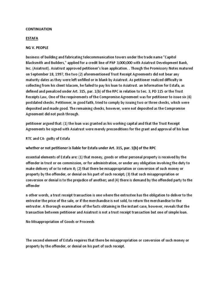 Crime of Estafa | PDF | Fraud | Conversion (Law)