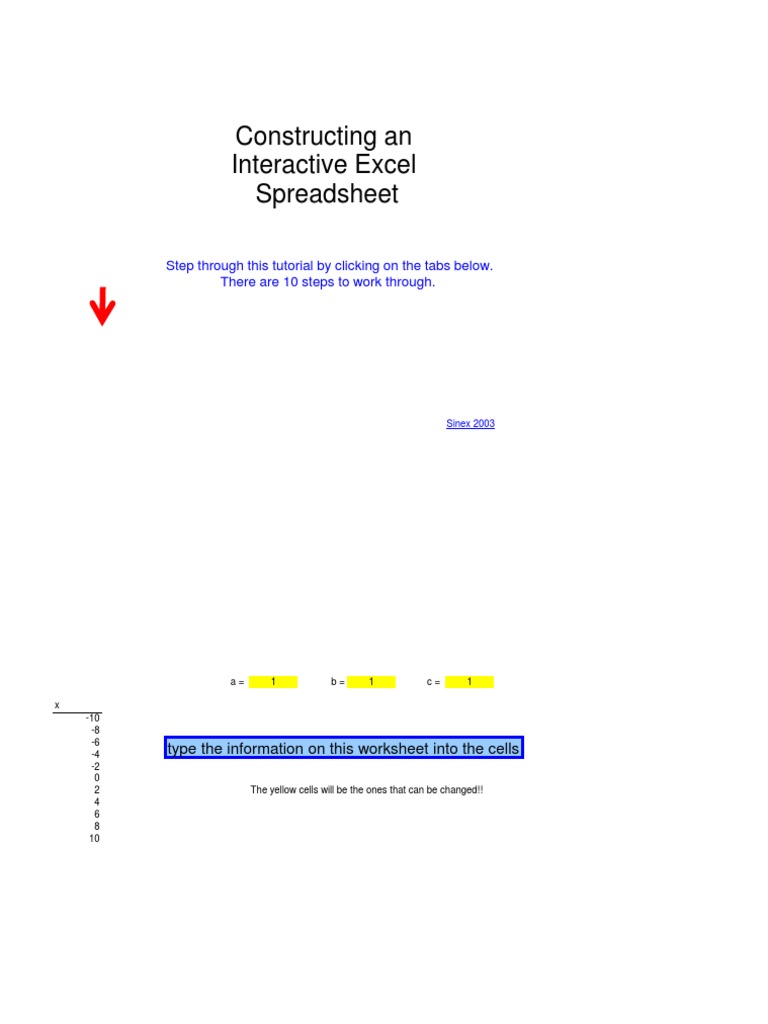 Constructing An Interactive Excel Spreadsheet | Download Free PDF | Spreadsheet | Computing