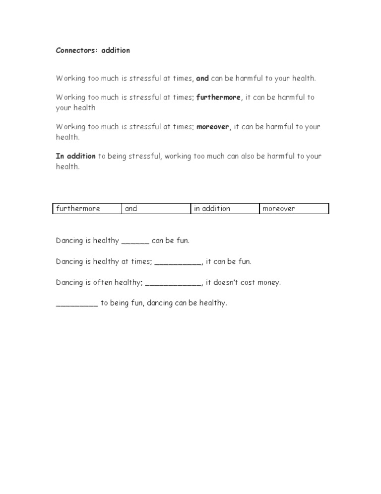Connectors for Adding Information | PDF