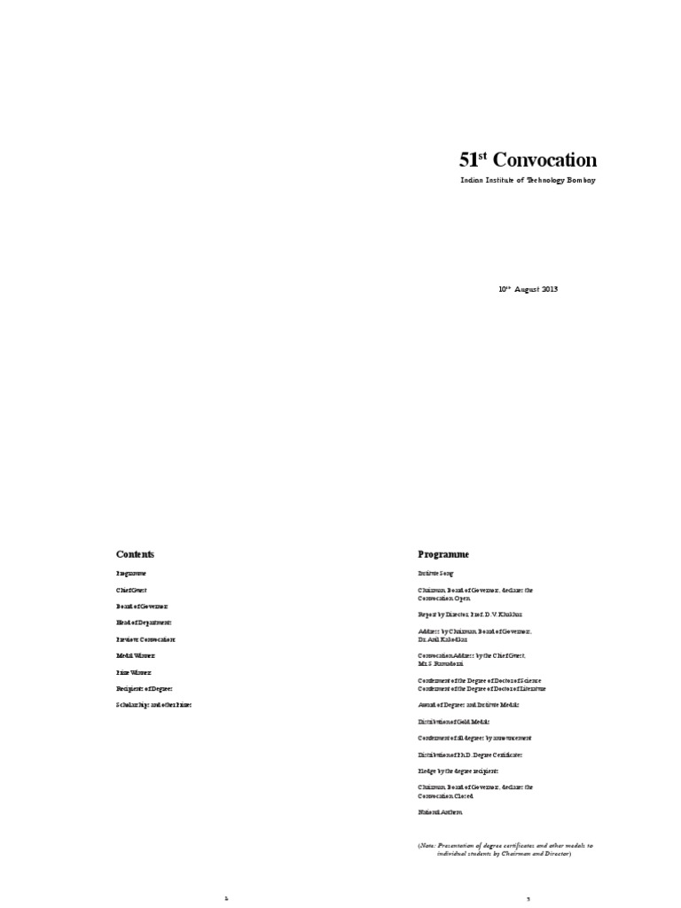 IIT Bombay 51st Convocation Highlights | PDF