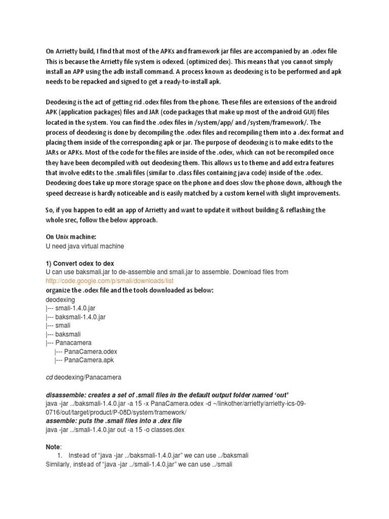 Dealing With Odex Pdf Java Programming Language Android Operating System