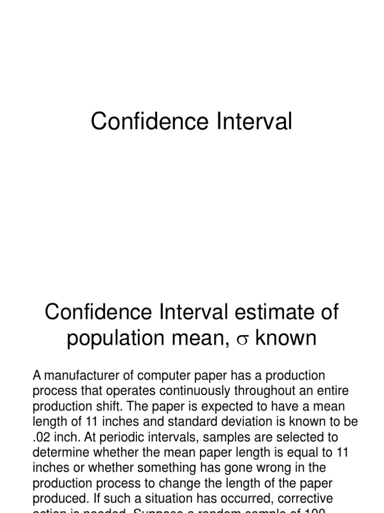 Confidence Testing | PDF | Confidence Interval | Mean