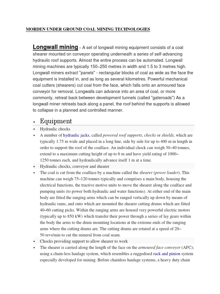 An In-Depth Look at Modern Underground Coal Mining Technologies Such as ...