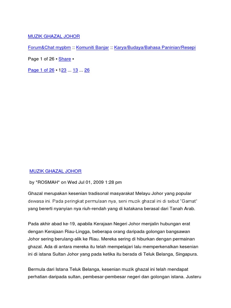 Muzik Ghazal Johor Pdf
