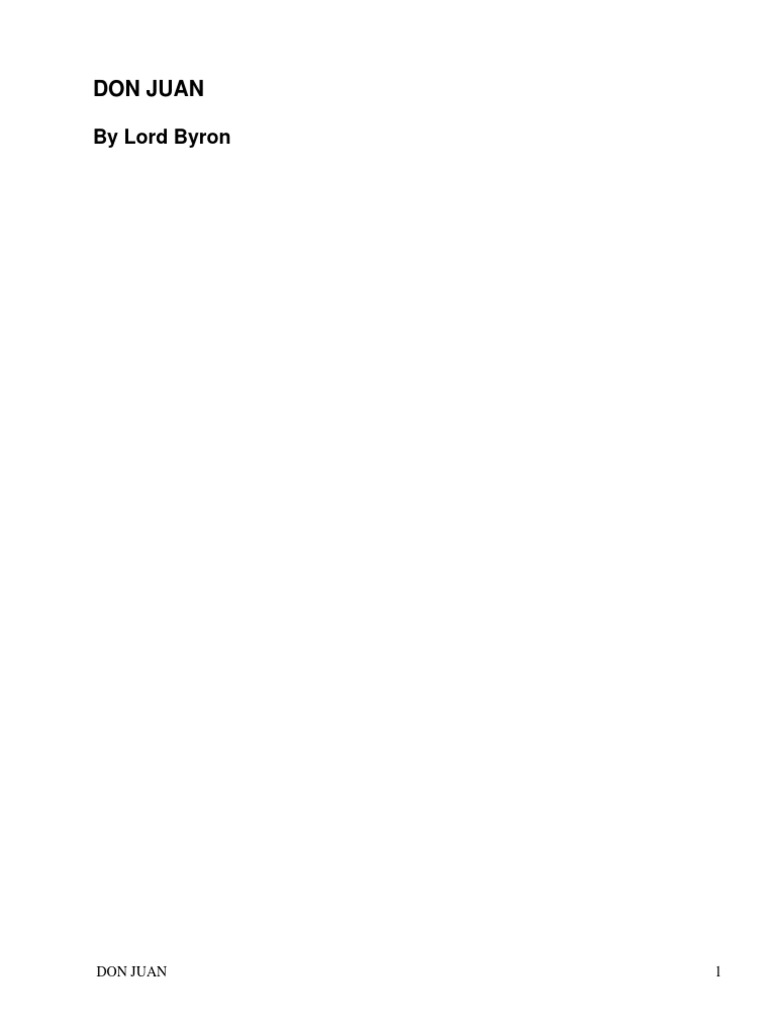Don Juan by Byron, George Gordon Byron, Baron, 1788-1824 | PDF | Lord Byron