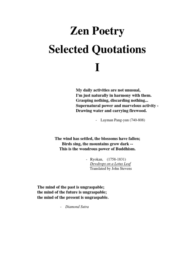 Zen Poetry | PDF