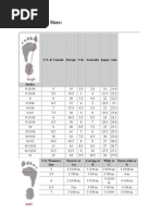 Size Chart - Bata | PDF | Sports & Recreation | Home & Garden