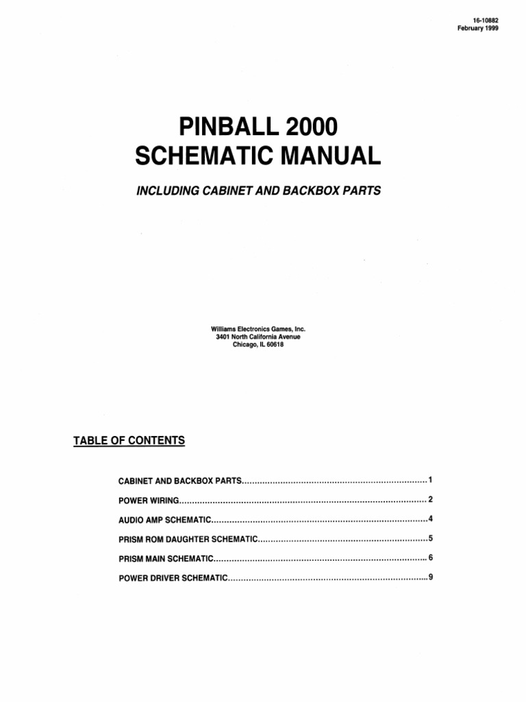 Williams Pinball2k Schematics | PDF