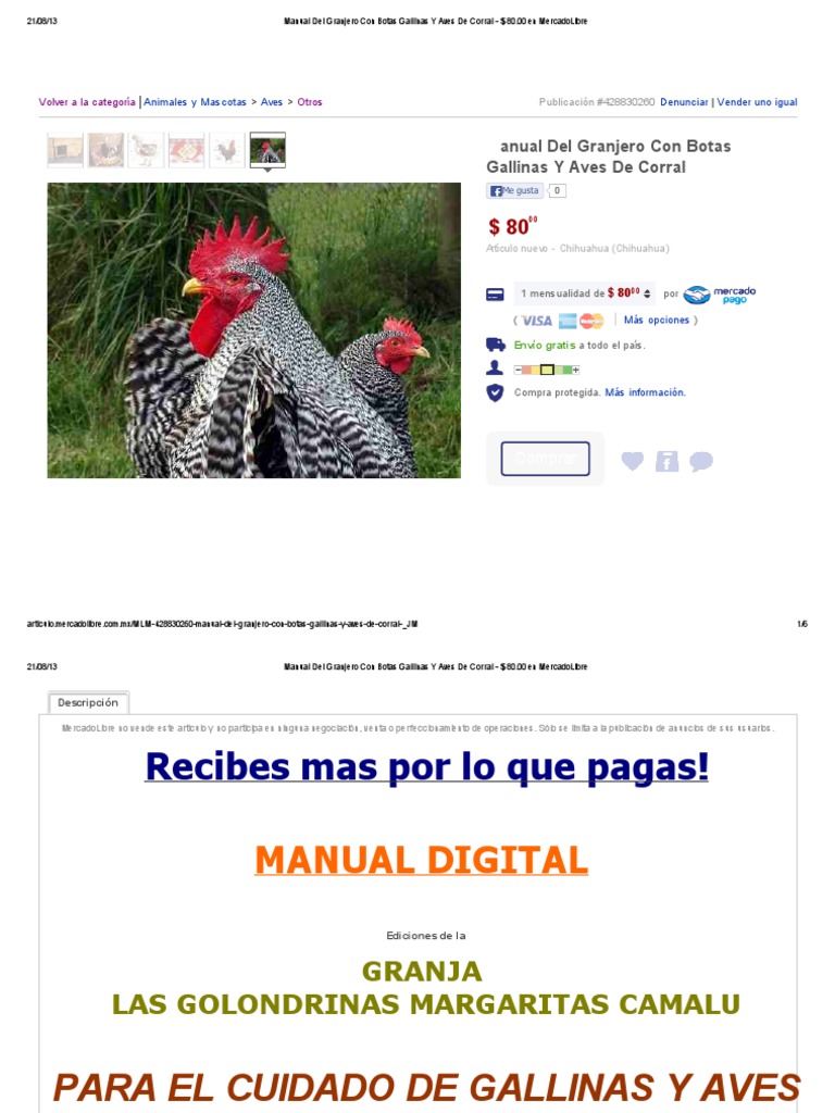 Manual Del Granjero Con Botas Gallinas Y Aves de Corral - $ 80 | PDF ...