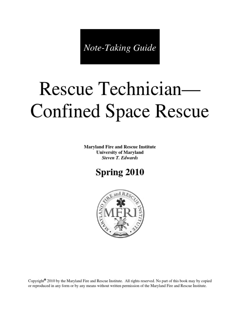 Rescue Technician - Confined Space Rescue: Note-Taking Guide | PDF ...