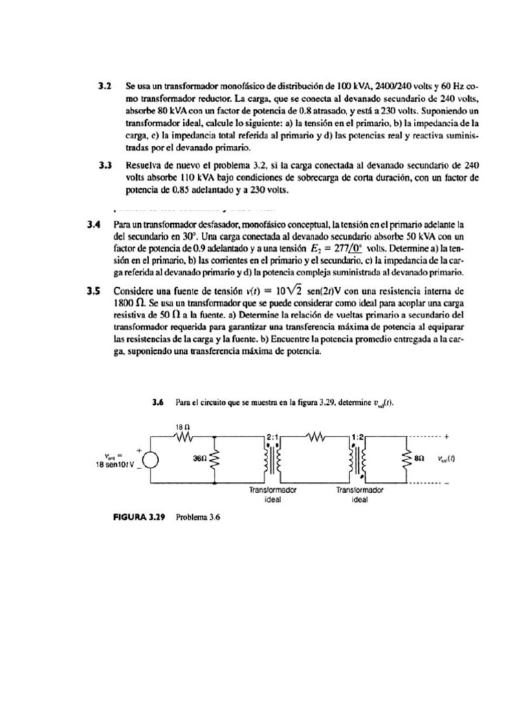 Ejercicios Capitulo 3 (Trafos) Duncan Glover | PDF