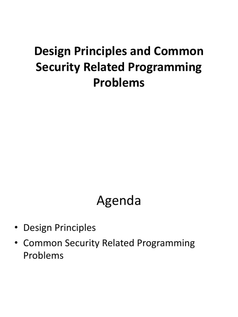 Design Principles and Common Security Related Programming Problems | PDF | Subroutine | Variable ...