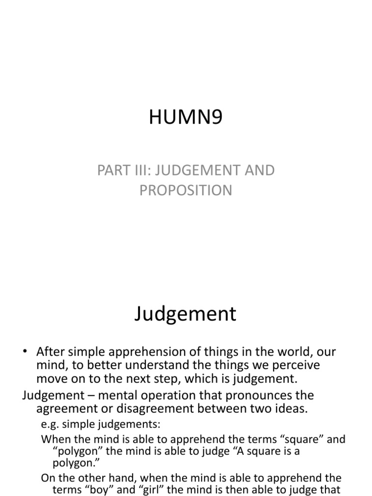 Understanding Judgement and Propositions | PDF | Proposition | Predicate (Grammar)