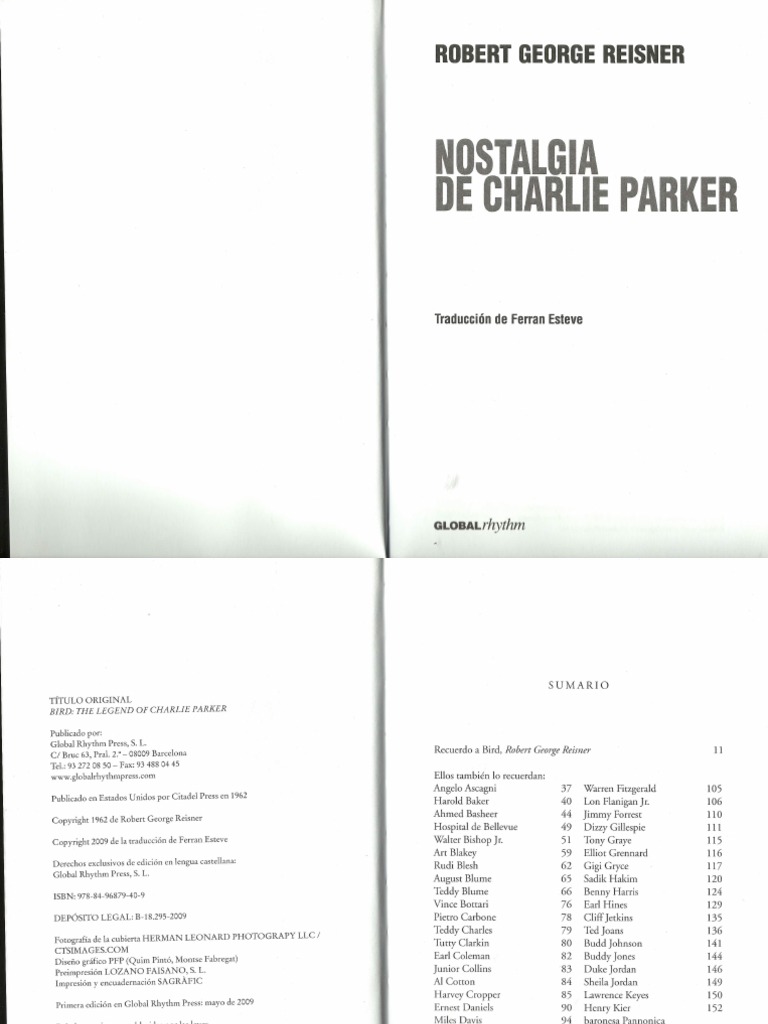 Nostalgia de Charlie Parker - Robert George Reisner | PDF