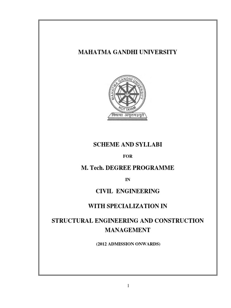 M.Tech Civil Engineering Scheme and Syllabus | PDF | Numerical Analysis ...