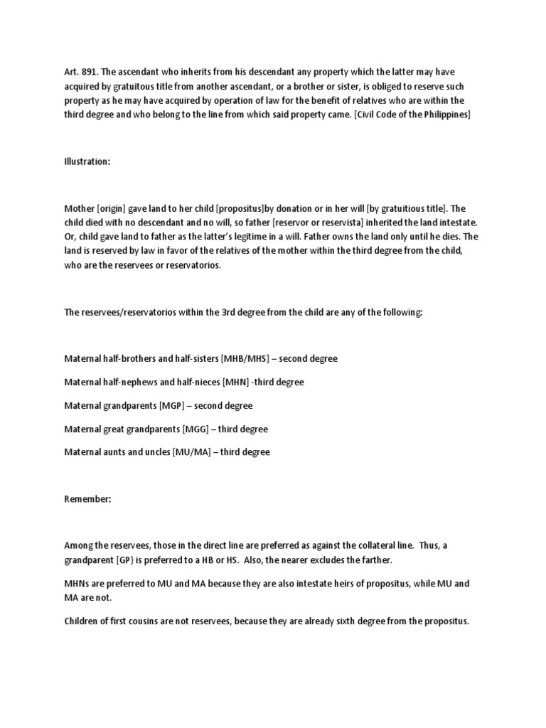 Understanding Reserva Troncal in Law | PDF | Intestacy | Inheritance
