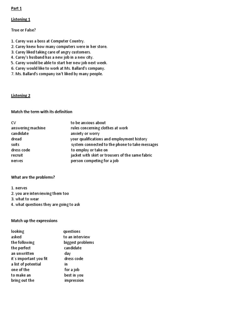 Job Interview 3 | PDF | Job Interview | Labour