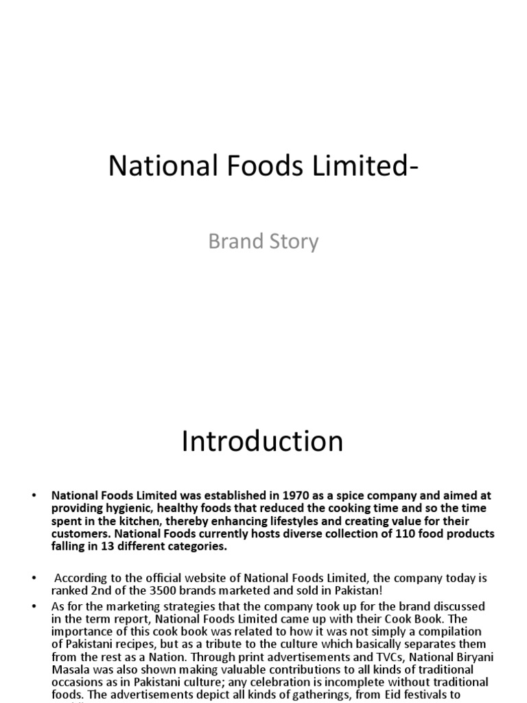 National Foods Limited-brands | Competition | Market (Economics)