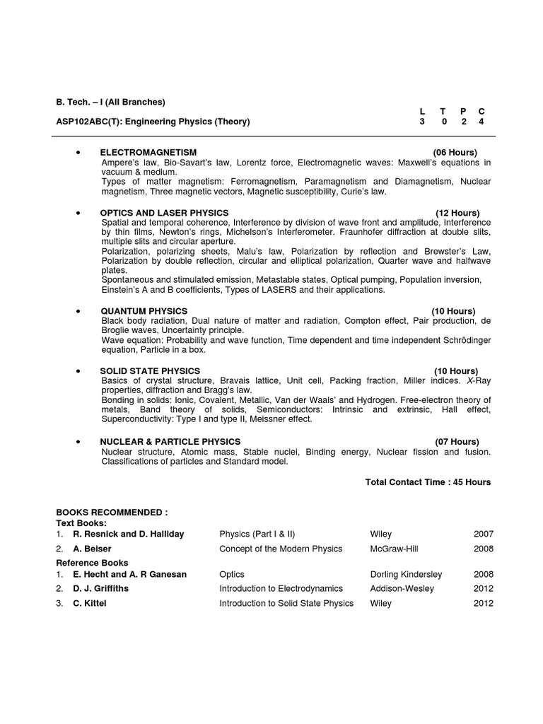 Btech 1 Phy | PDF | Waves | Electromagnetic Radiation