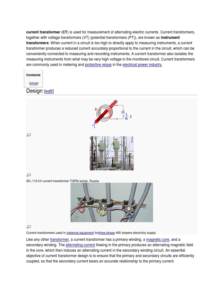 Current Transformer | PDF | Transformer | Components