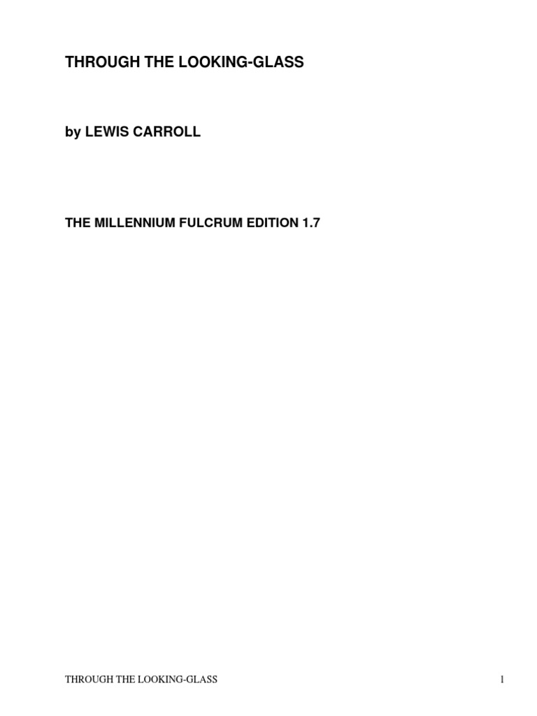 Through The Looking-Glass by Carroll, Lewis, 1832-1898 | PDF | Through ...