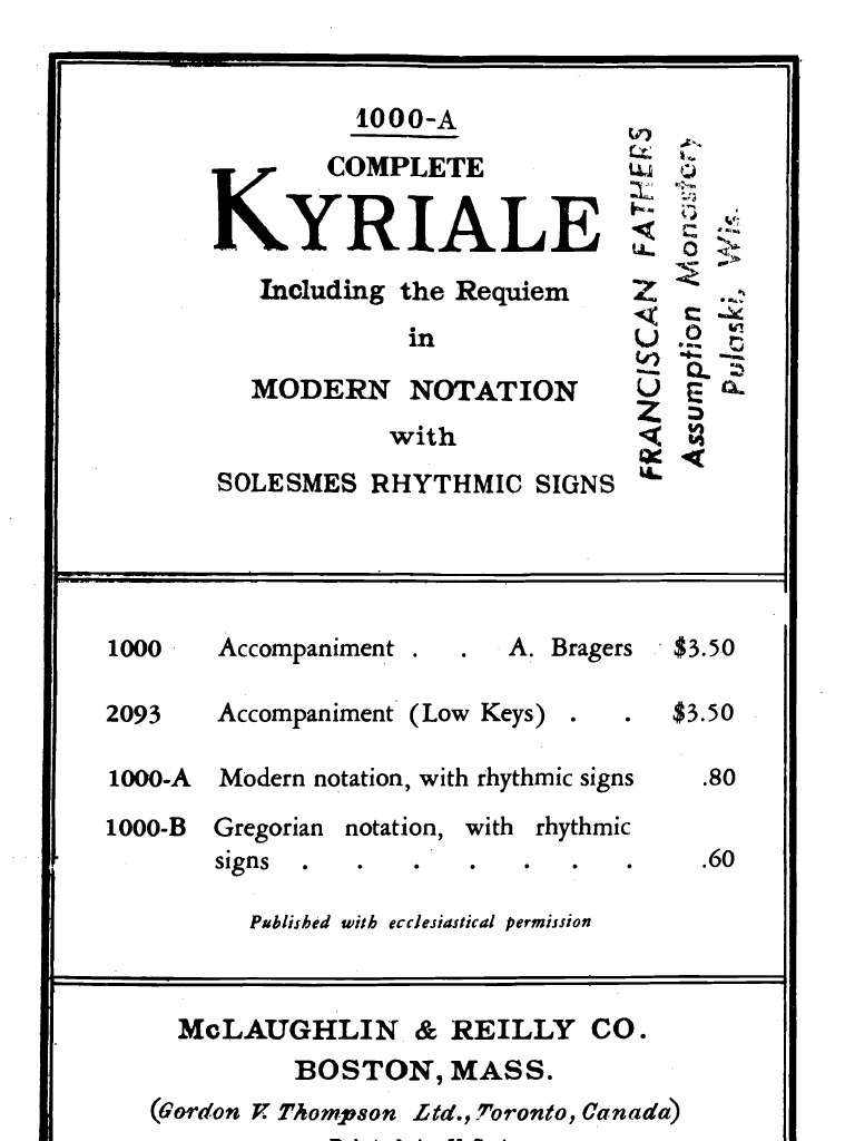 Kyriale Modern Notation | PDF