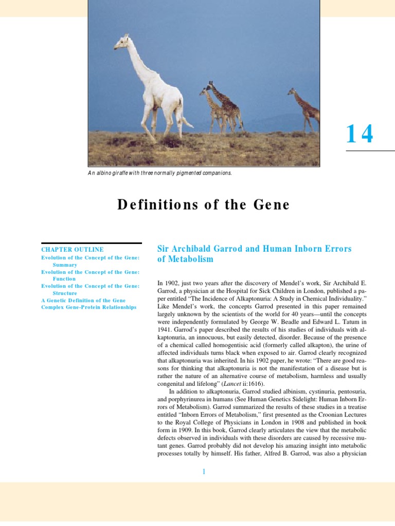 Garrod's Insights on Albinism and Genes | PDF | Translation (Biology ...