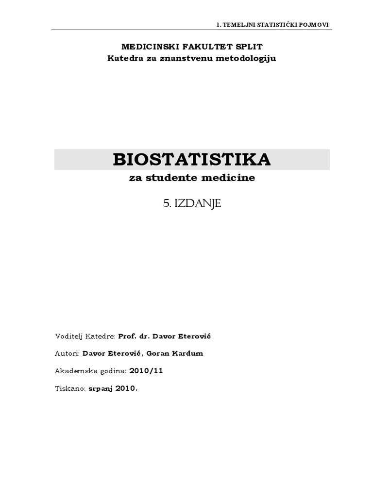 Biostatistika V Izdanje | PDF