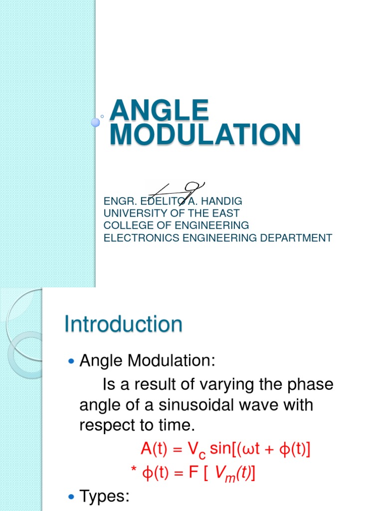 An Overview of Angle Modulation Techniques with a Focus on Frequency ...