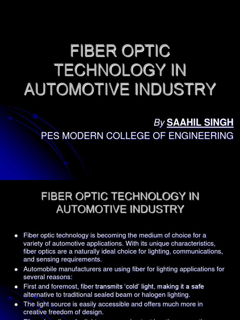 Fiber Optic Applications in Automotive | PDF | Optical Fiber | Lighting