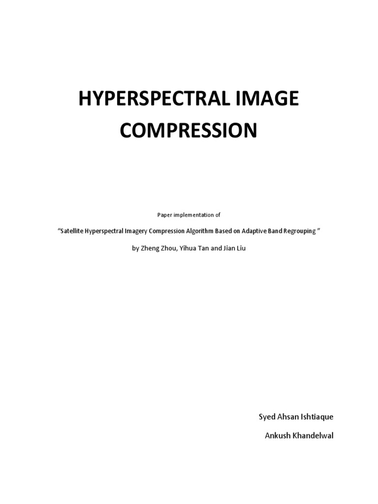 Hyperspectral Image Compression Techniques | PDF | Data Compression | Prediction