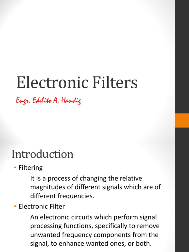Electronic Filters | PDF | Electronic Filter | Low Pass Filter Electronic Filters | PDF | Electronic Filter | Low Pass Filter