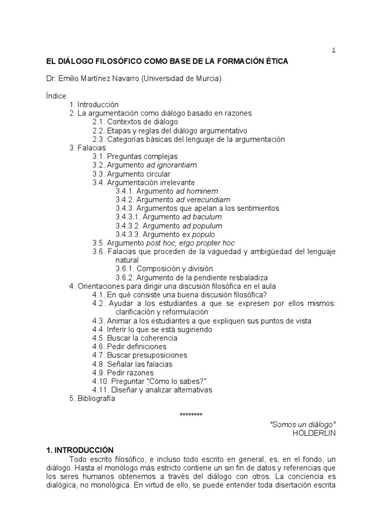 DIALOGO FILOSOFICO | Falacia | Argumento | Prueba gratuita de 30 días | Scribd