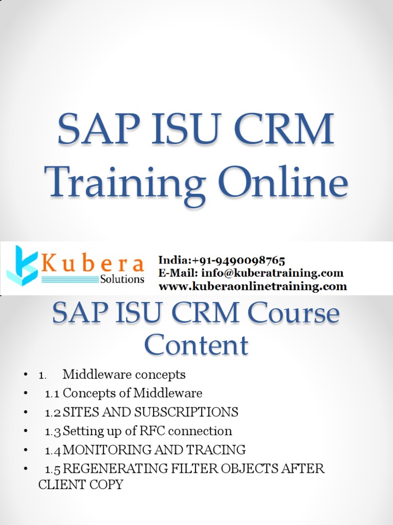 SAP ISU CRM Online Training and SAP ISU CRM Training Online | Customer ...