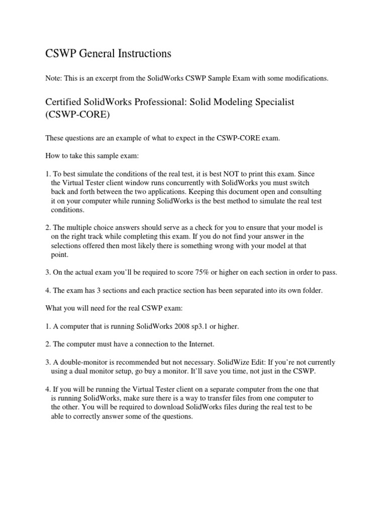 CSWP General Instructions | PDF