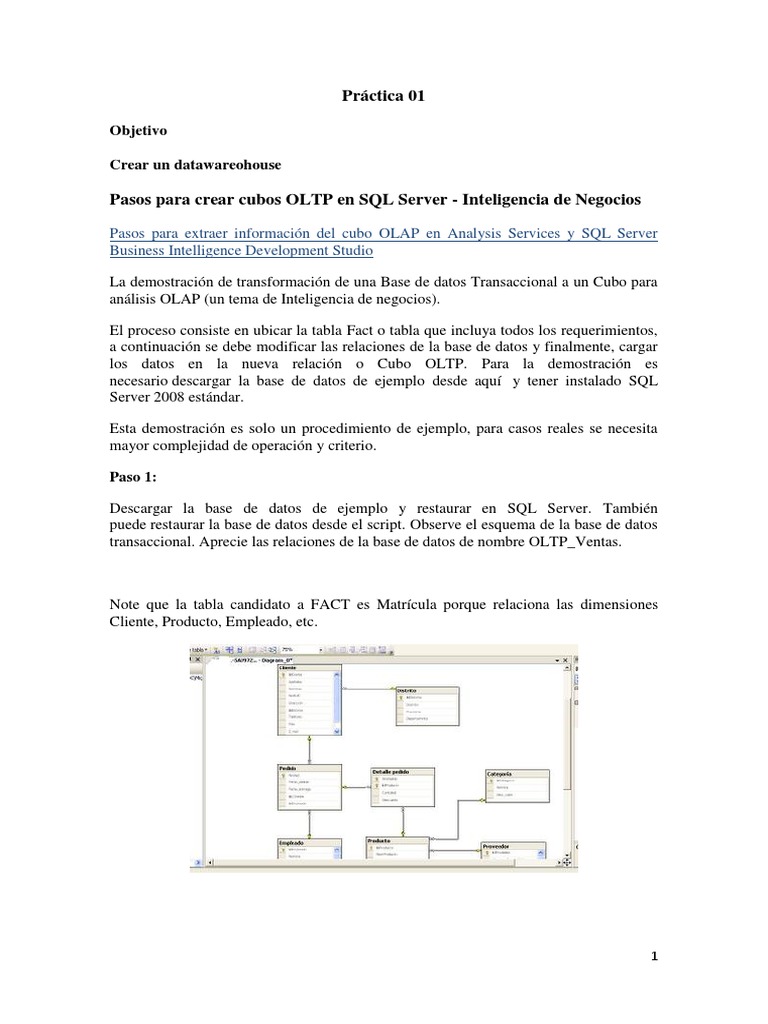Guía para Crear Cubos OLAP en SQL Server | PDF | Tabla (base de datos) | Servidor SQL de Microsoft