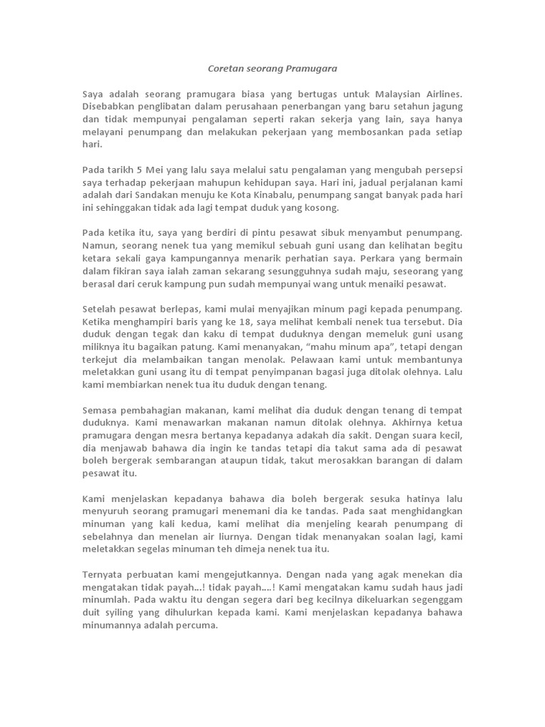 Coretan Seorang Pramugari | PDF | Puisi